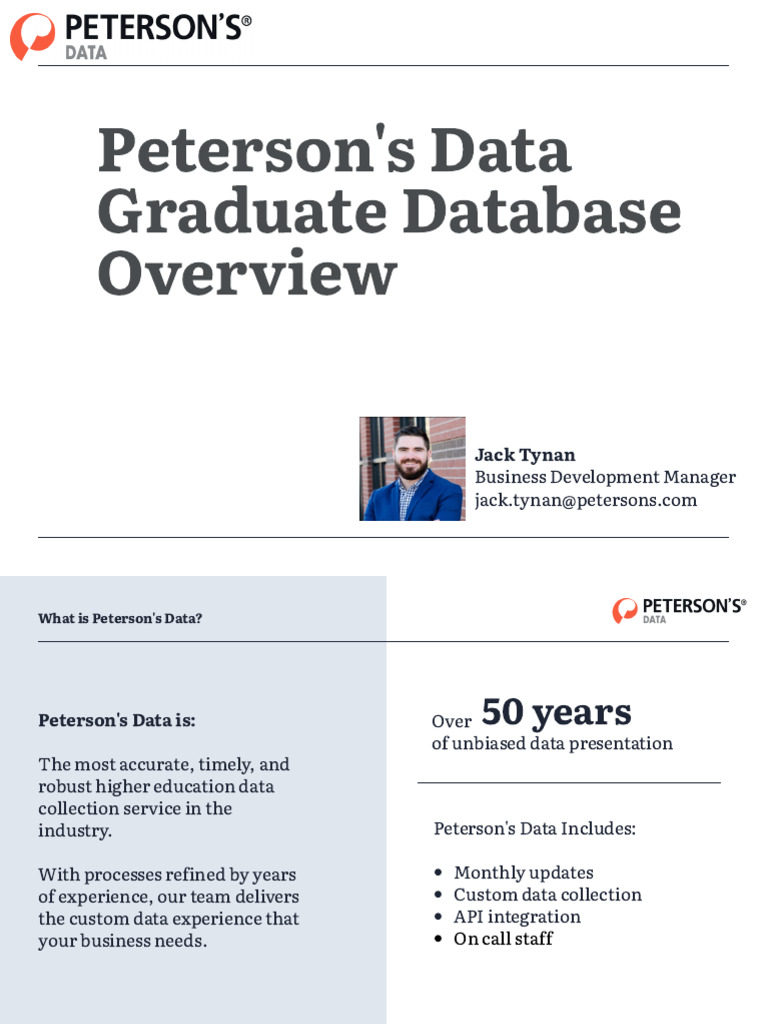 Peterson's Data Graduate Database Overview | PDF | Databases ...