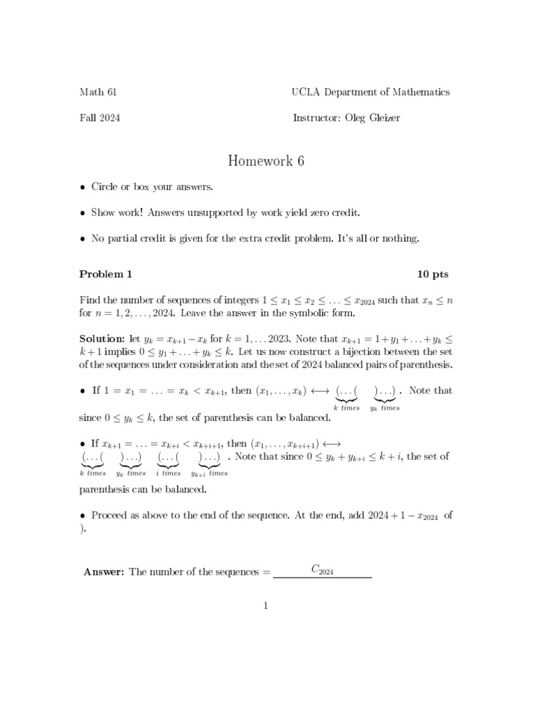 Math 61 HW 6 | PDF | Mathematics | Mathematical Concepts