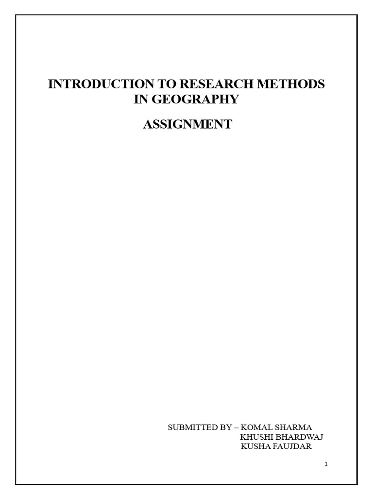 Introduction To Research Methods in Geography Assignment | PDF | Human Migration | Immigration
