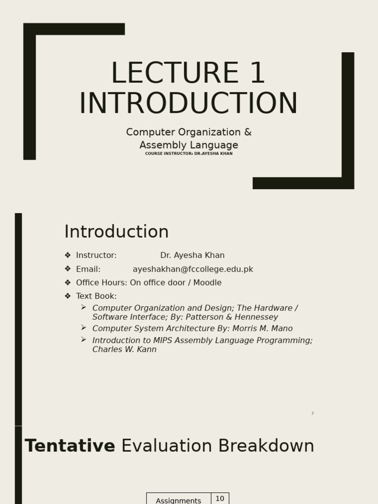 COAL Lec1 Introduction | PDF | Computing | Computer Science