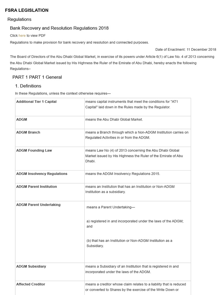 FSRA Regulations | PDF | Swap (Finance) | Repurchase Agreement
