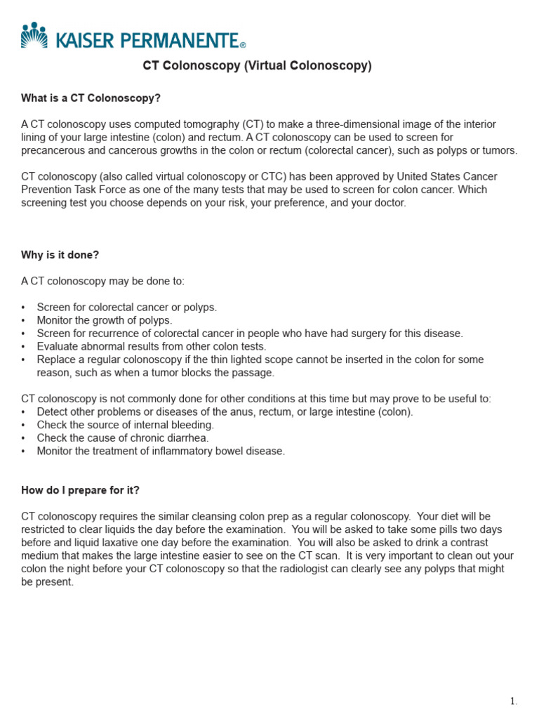 CT Colongraphy Overview - tcm75-1525374 | PDF | Colonoscopy ...