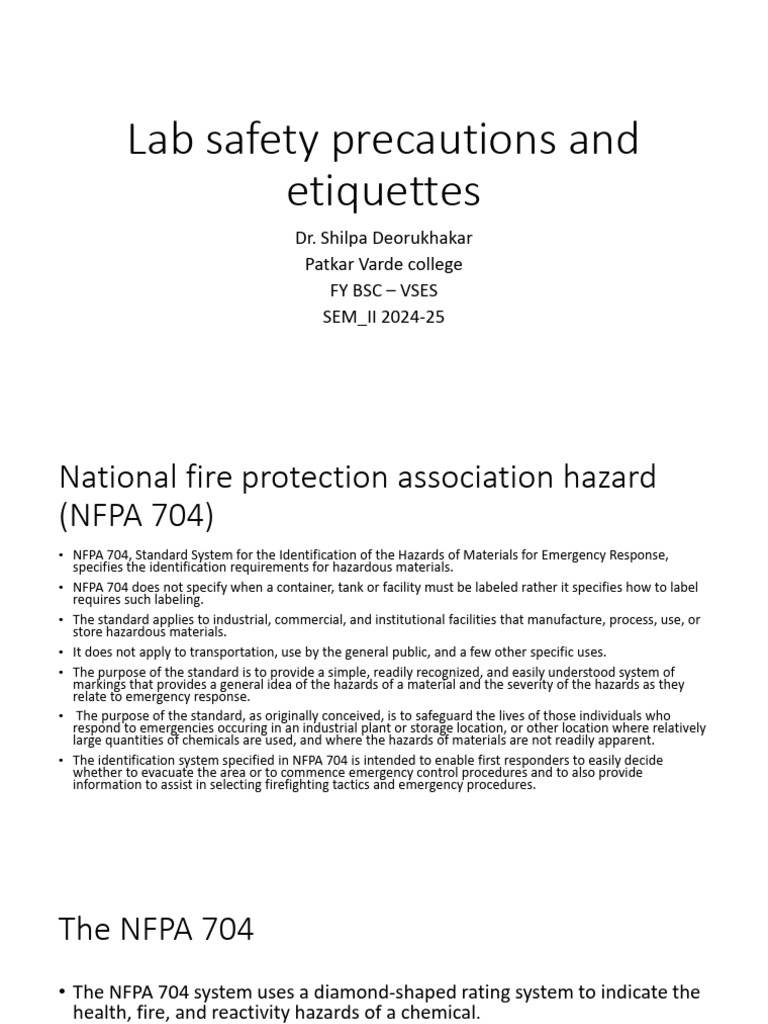Lab Safety Precautions and etiquettes-II | PDF | Combustion | Chemical ...