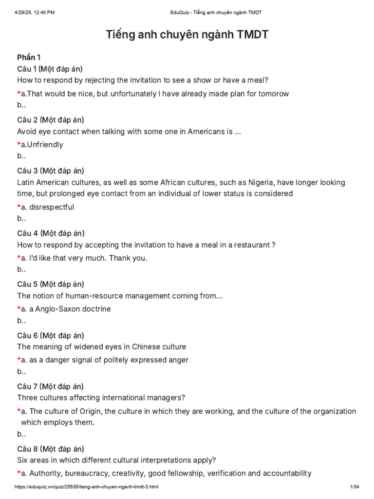 Tiếng Anh Chuyên Ngành TMDT | PDF