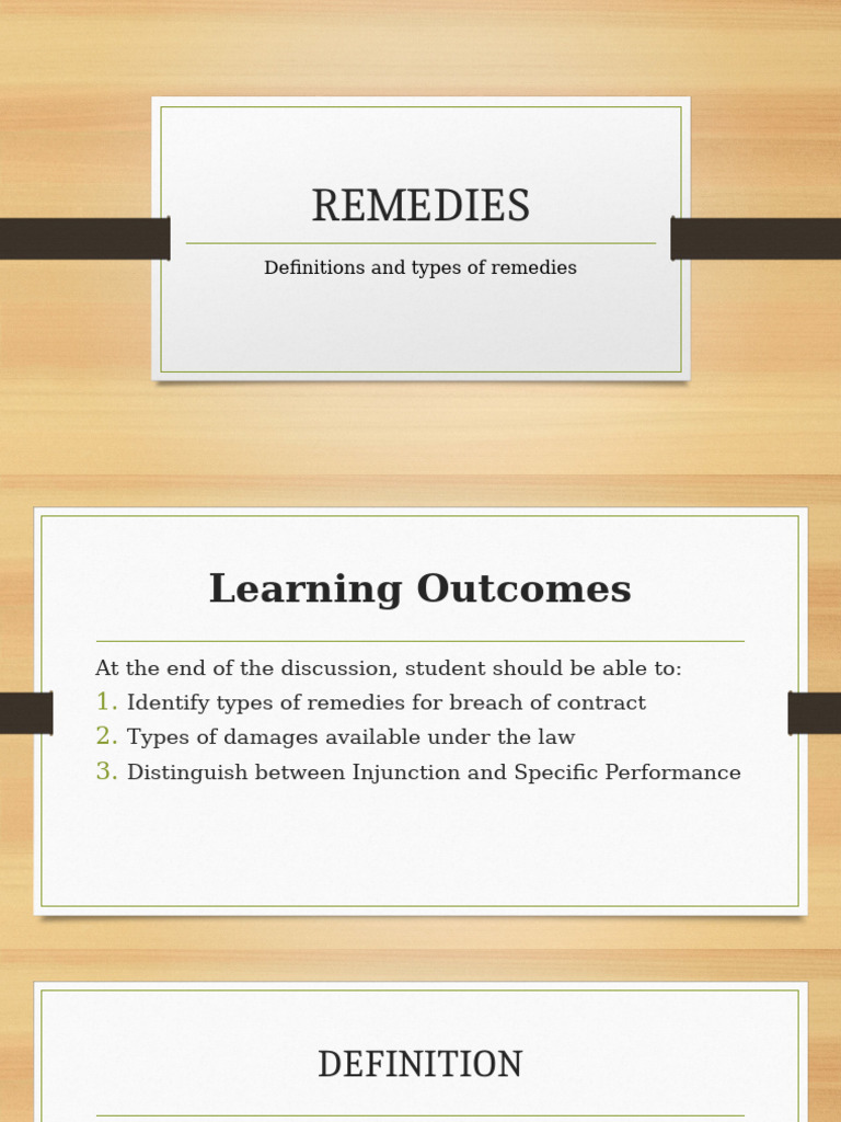 2024 Contract - Remedies | PDF | Damages | Legal Remedy