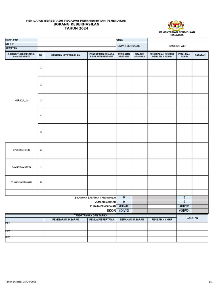 BRG Keberhasilan 2025-Kosong | PDF