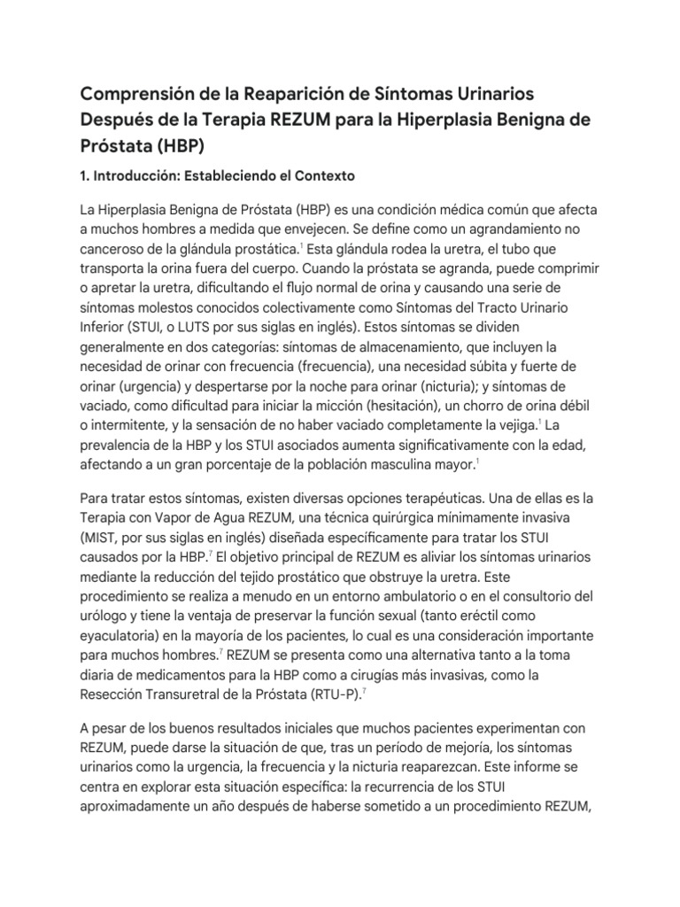 Recurrencia post-REZUM - Investigación Urológica | PDF | Próstata ...