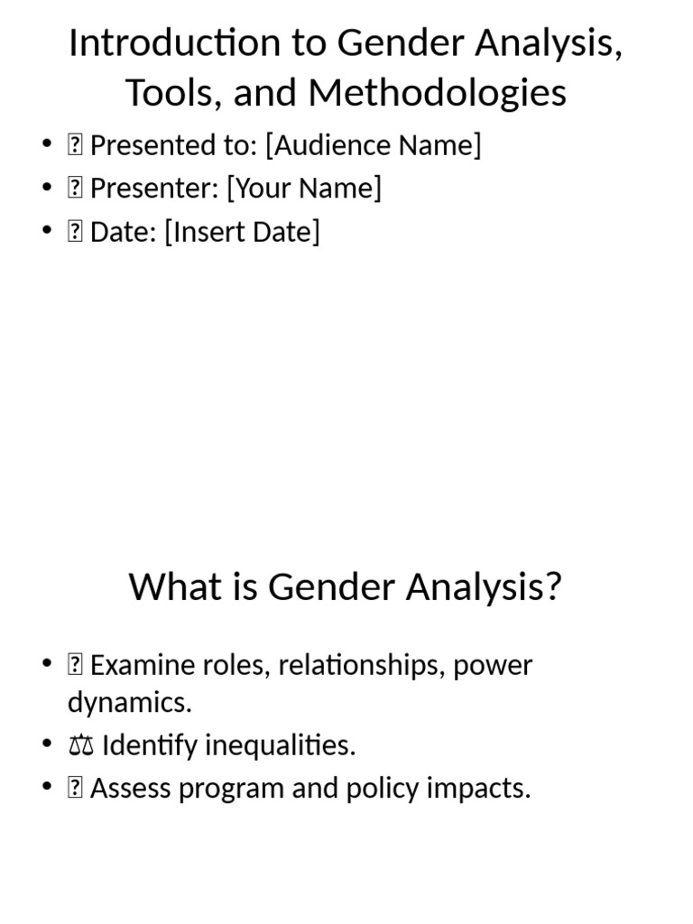 Introduction To Gender Analysis Enhanced | PDF