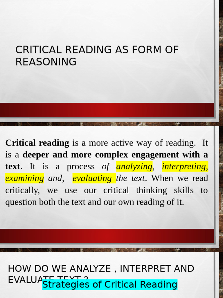 2. Critical Reading Definitionstrategiescharacteristics | PDF | Fallacy ...