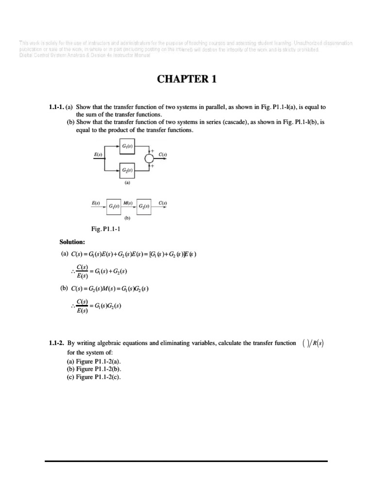 Solution For Digital Control System Analysis and Design 4th Edition by Phillps | PDF | Equations ...