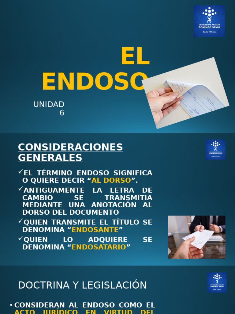 Unidad 6 El Endoso | PDF | Propiedad