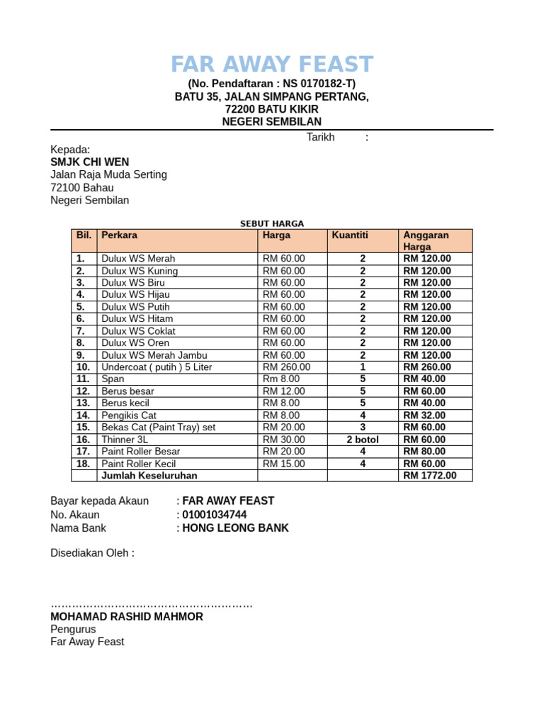 Sebut Harga MURAL | PDF