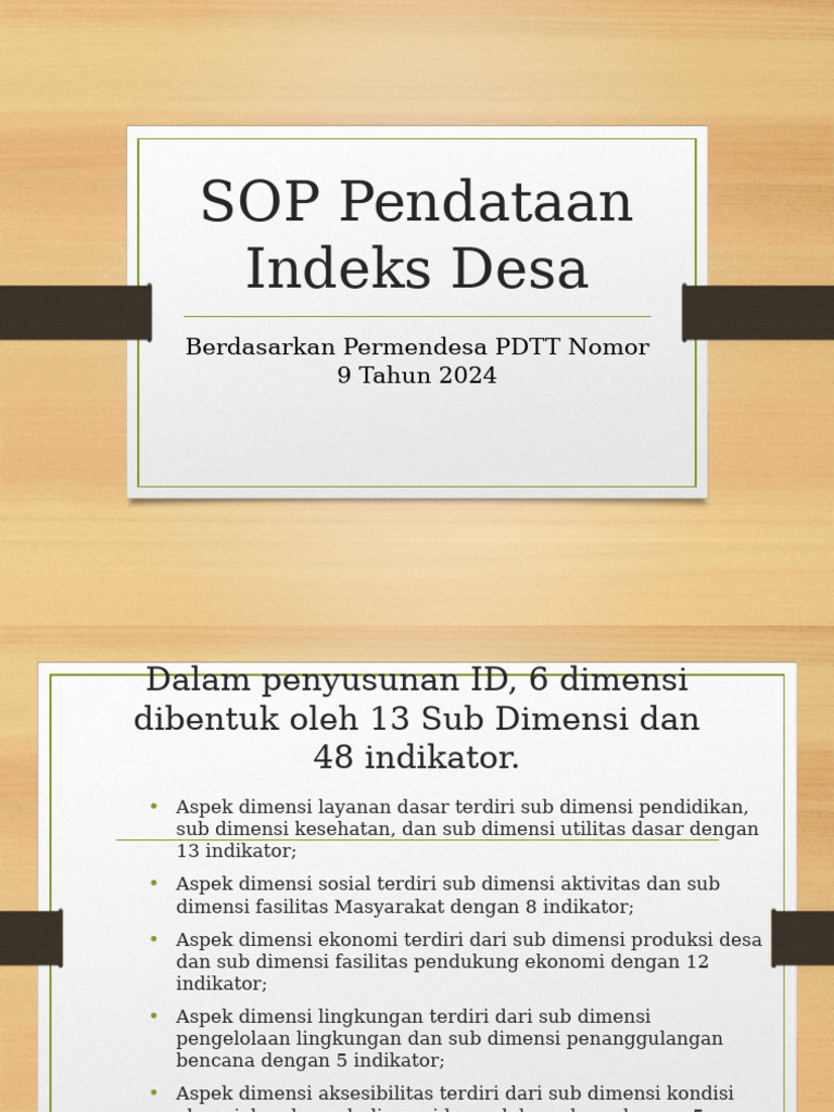SOP Pendataan Indeks Desa | PDF