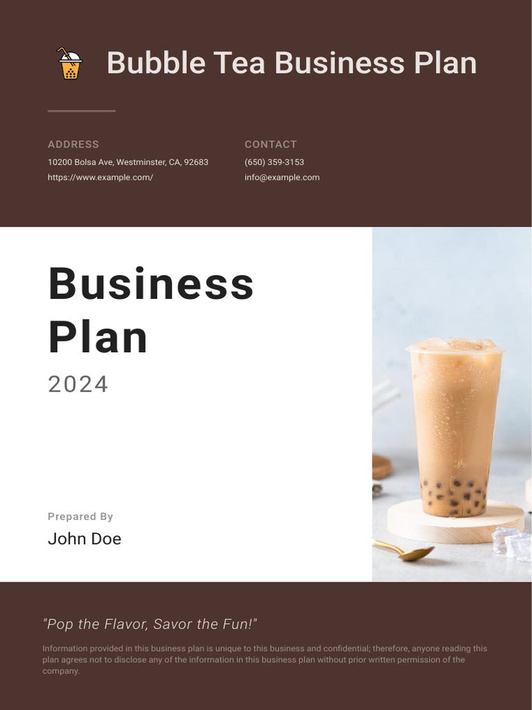 Bubble Tea Business Plan | PDF | Marketing | Marketing Strategy