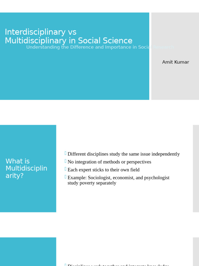 Interdisciplinary vs Multidisciplinary in Social Science | PDF