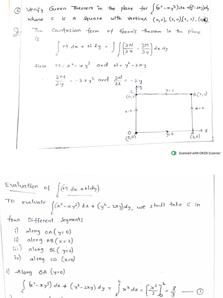 Greens Theorem Assignment PB | PDF