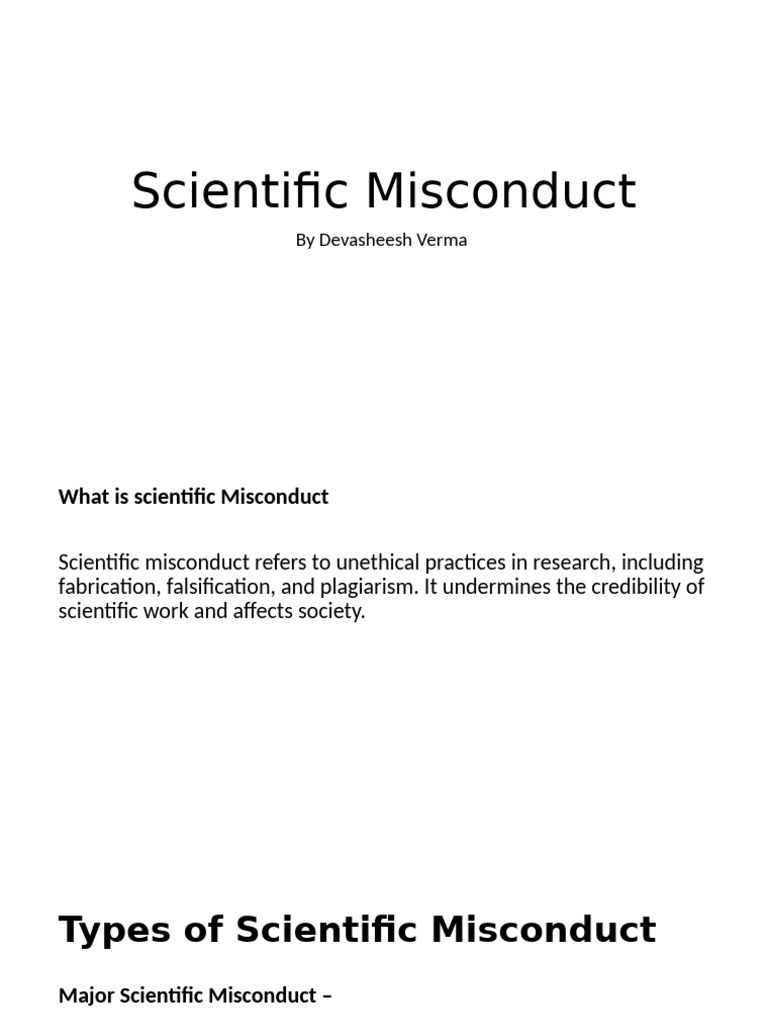 Understanding Scientific Misconduct | PDF
