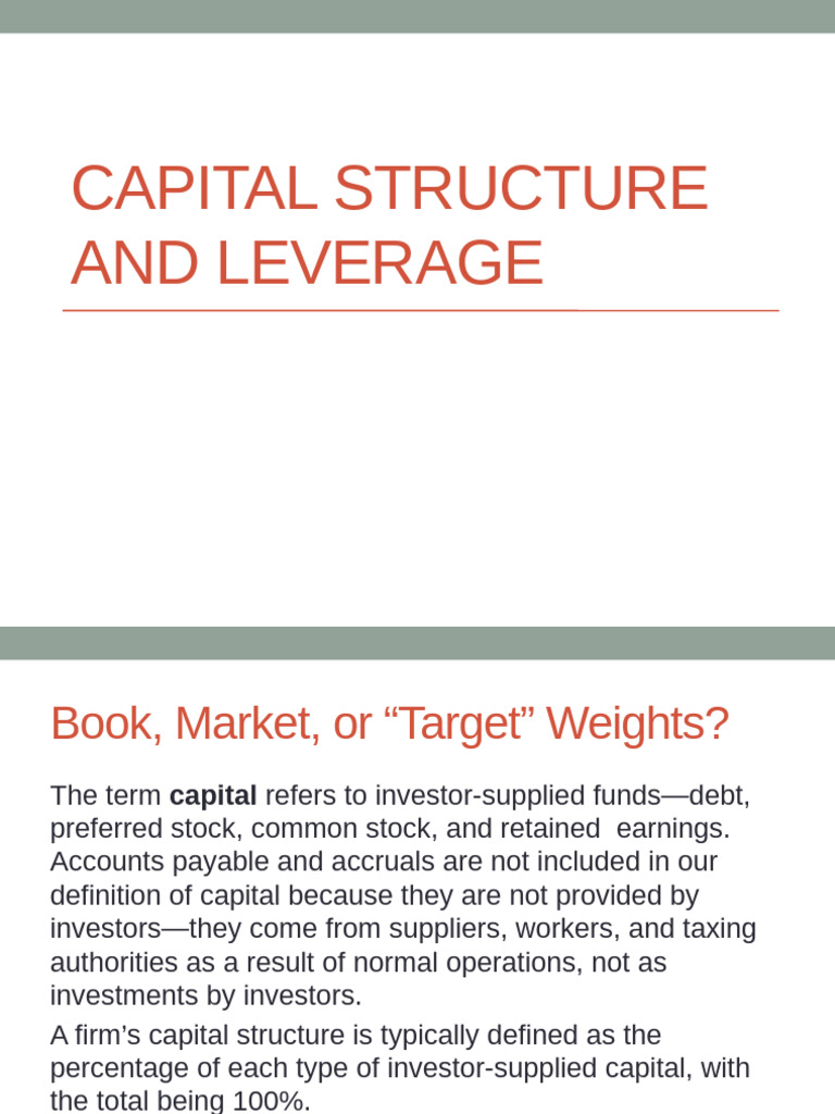 Capital Structure and Leverage | PDF | Capital Structure | Financial Risk