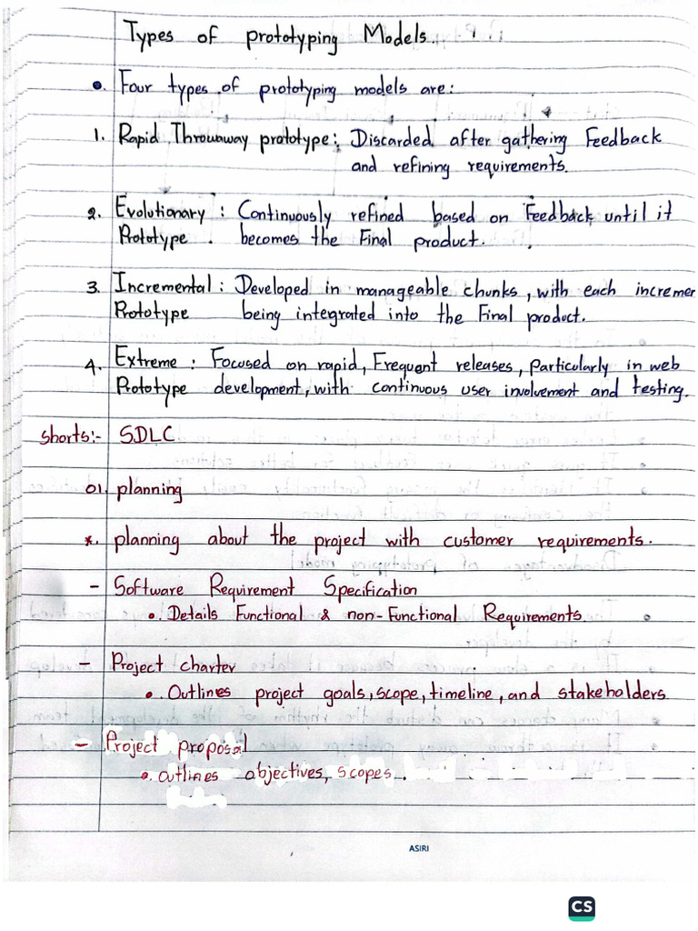 SDLC Life Cycle Short Notes | PDF