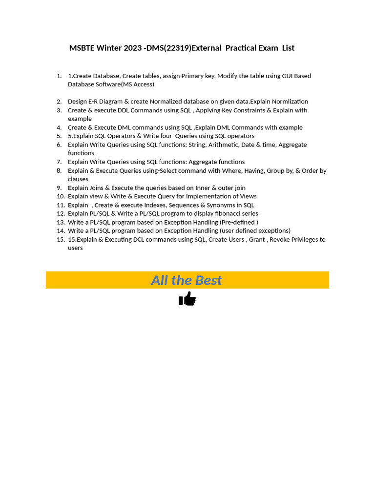 DMS Practical List | PDF