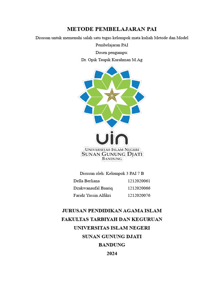 MAKALAH Kelompok 3 Metode Pembelajaran PAI | PDF