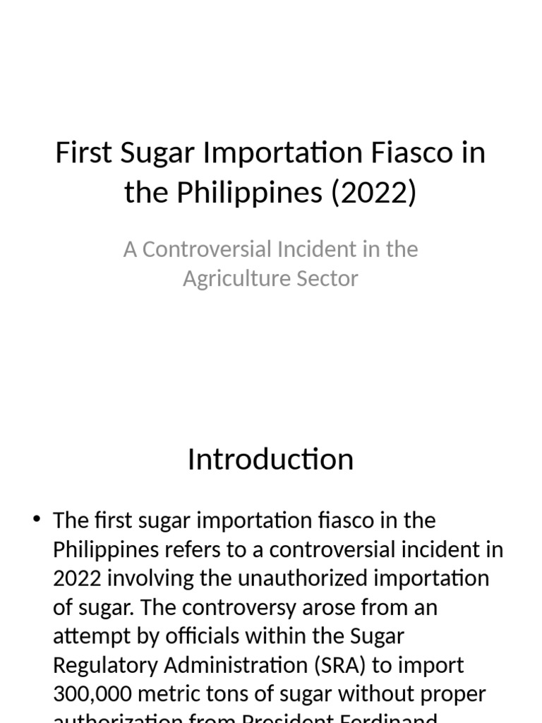 First Sugar Importation Fiasco Philippines 2022 | PDF