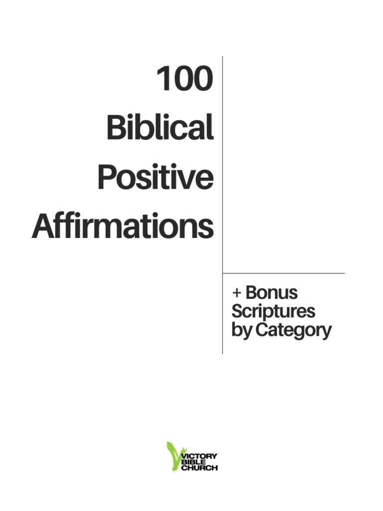 100 Biblical Positive Affirmations | PDF | Jesus | Gospel Of John