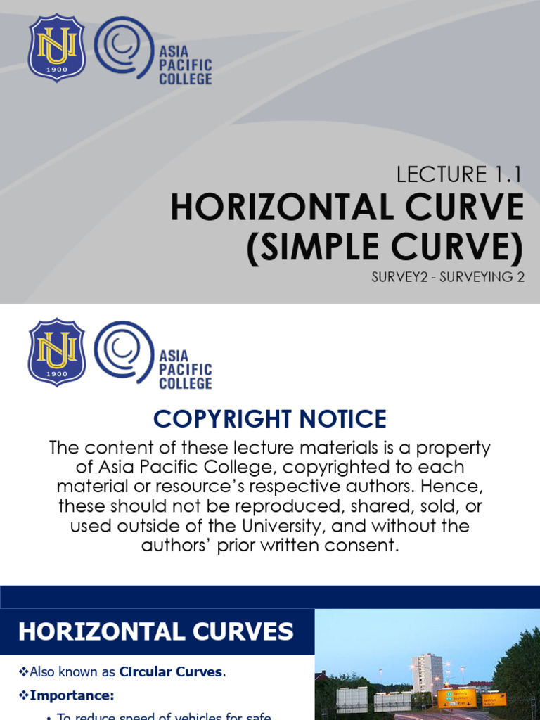 Horizontal Curves in Surveying 2 | PDF | Angle | Tangent