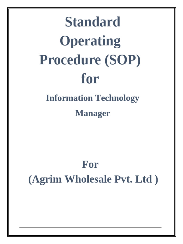 SOP Information Technology Manager | PDF