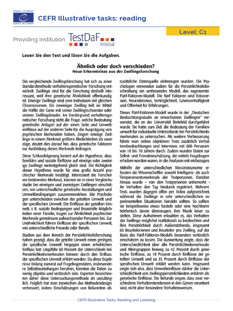 TEST DAF German Reading C1 | PDF