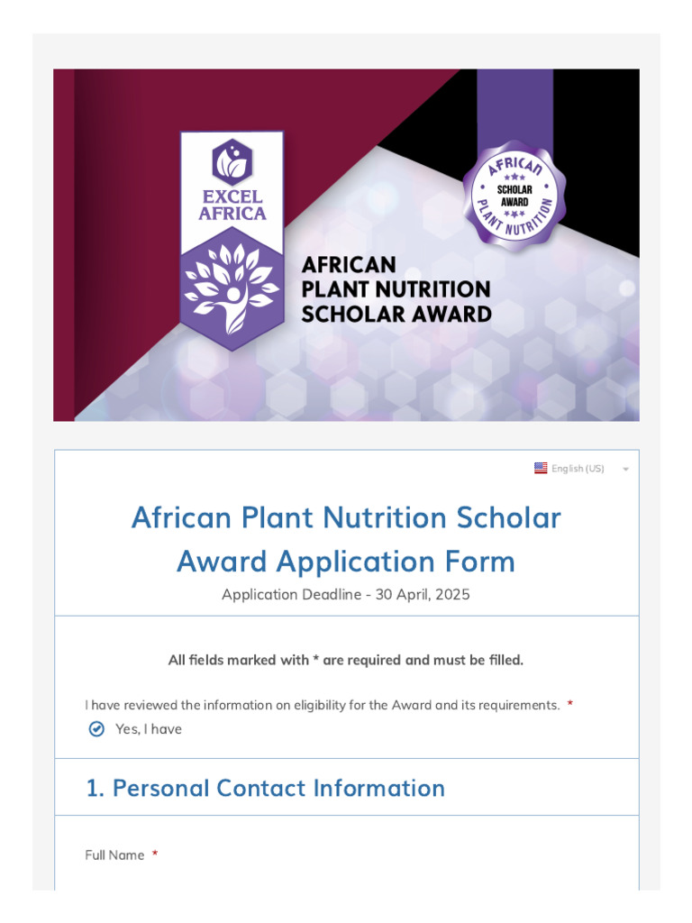 African Plant Nutrition Scholar Award - Applications - African Plant ...