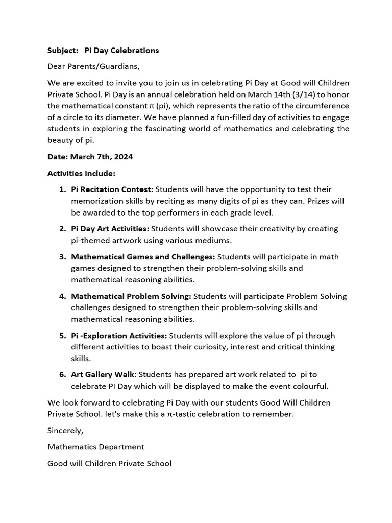 Pi Day | PDF