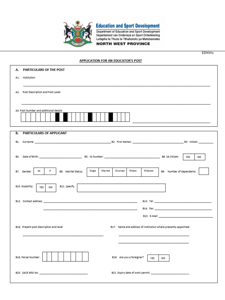 Teacher Application Form | PDF