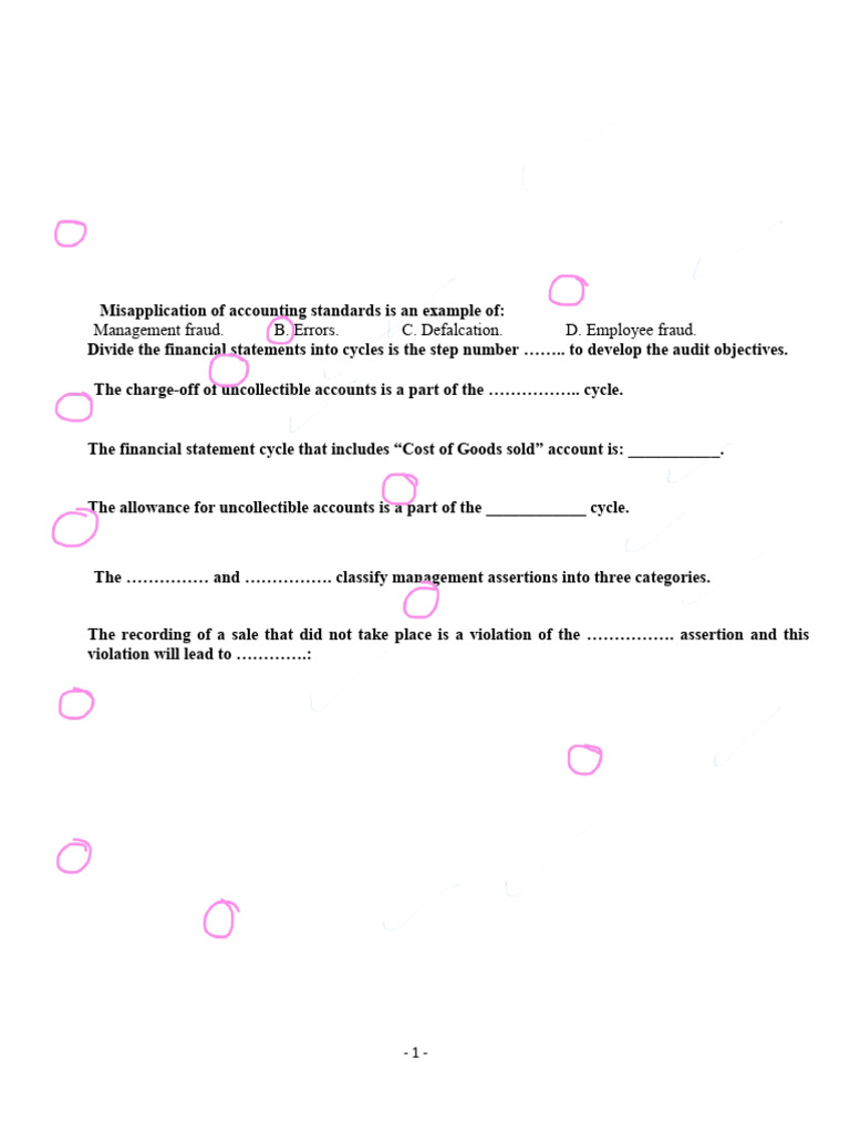 Assignment Chapter Six PDF | PDF | Audit | Accounts Payable