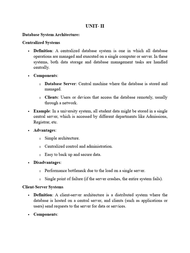 DBMS Unit-Ii | PDF | Databases | Client–Server Model