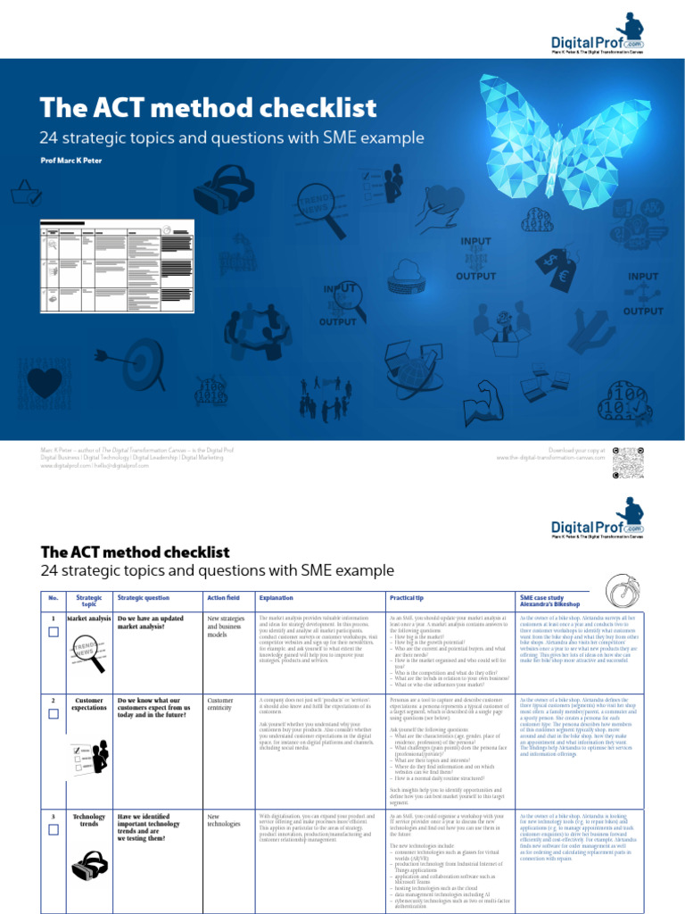 ACT Method Checklist for SMEs | PDF | Customer Experience | Business Model