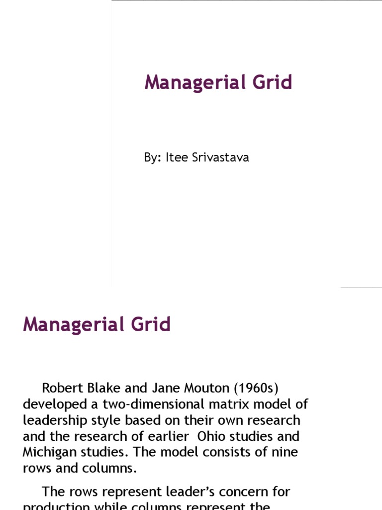 Managerial Grid | PDF | Leadership | Cognition