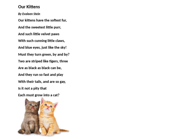 Our Kittens (Poem) | PDF