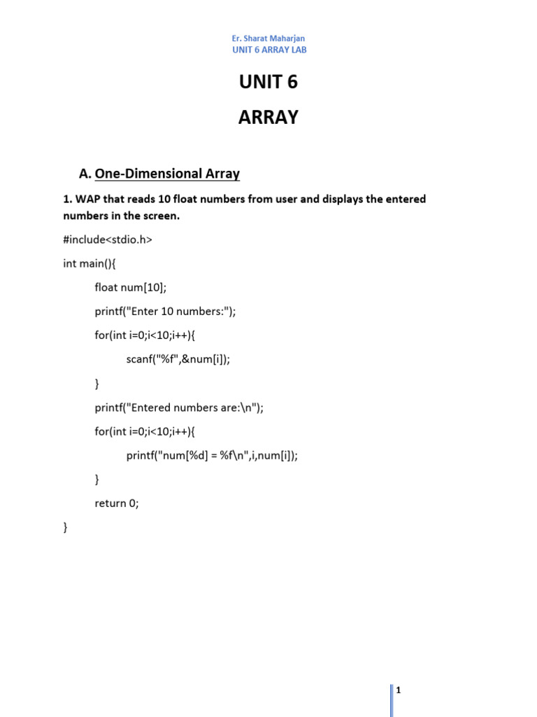 Unit 6 Lab Solutions Array Pdf Matrix Mathematics String Computer Science