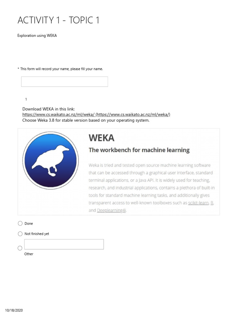 DataMining-activity1Topic1-intro To WEKA | PDF