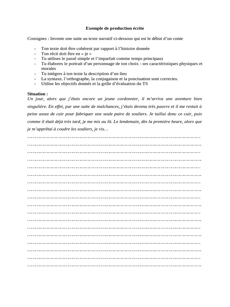 Exemple Expression Ã©crite | PDF