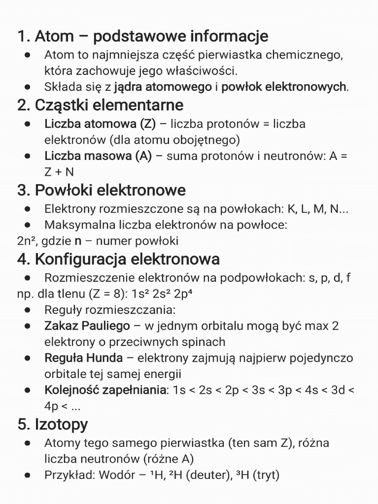 Chemia Rozszerzona Budowa Atomu - 250504 - 122026 | PDF