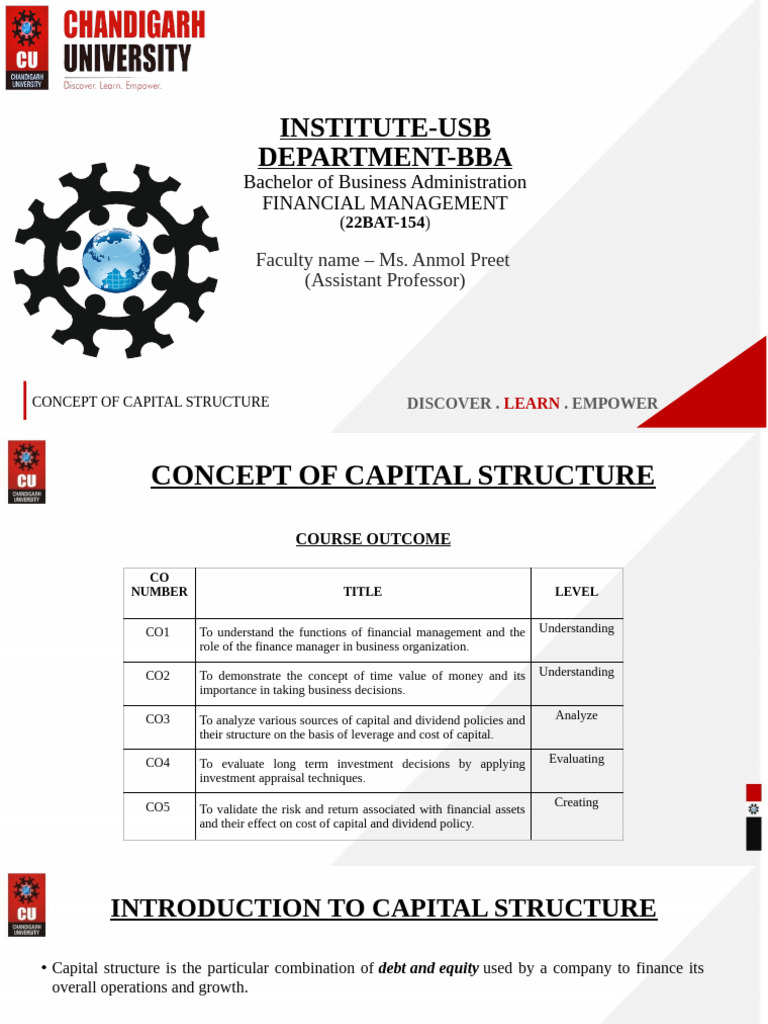 2.1.1 Concept of Capital Structure Capitalization | PDF | Capital Structure | Financial Capital