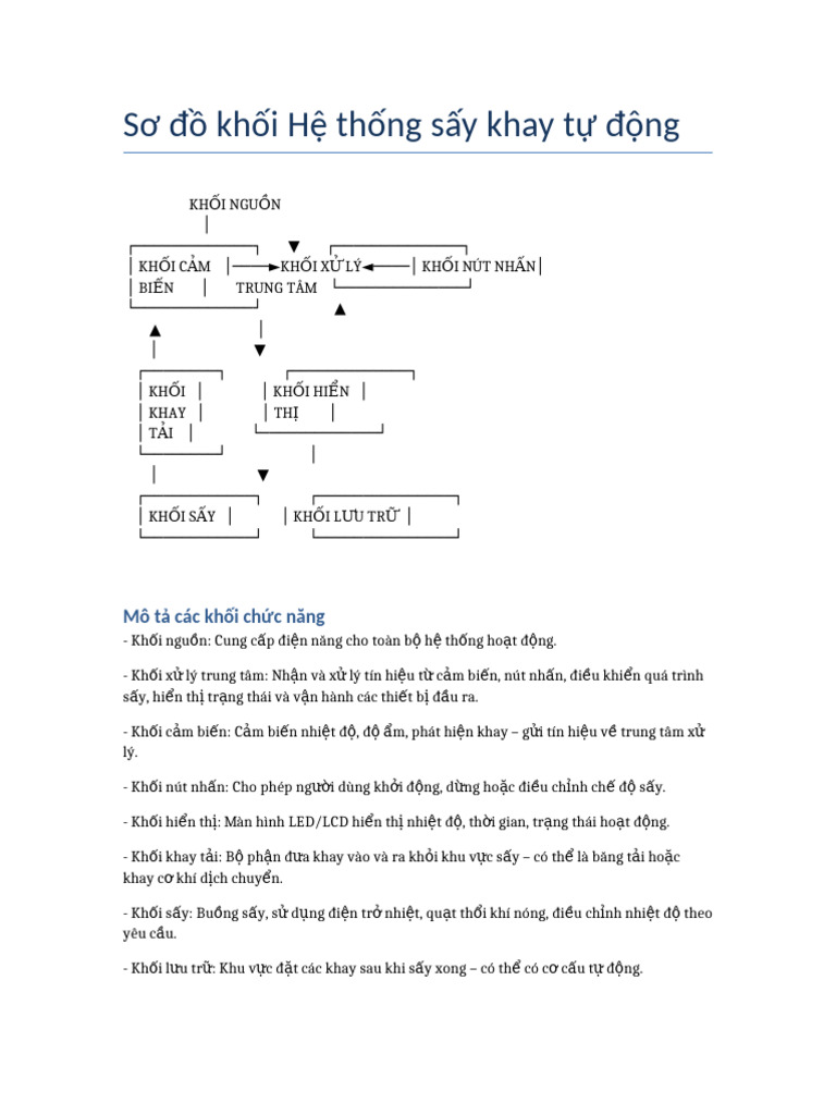 So Do Khoi He Thong Say Khay Tu Dong | PDF