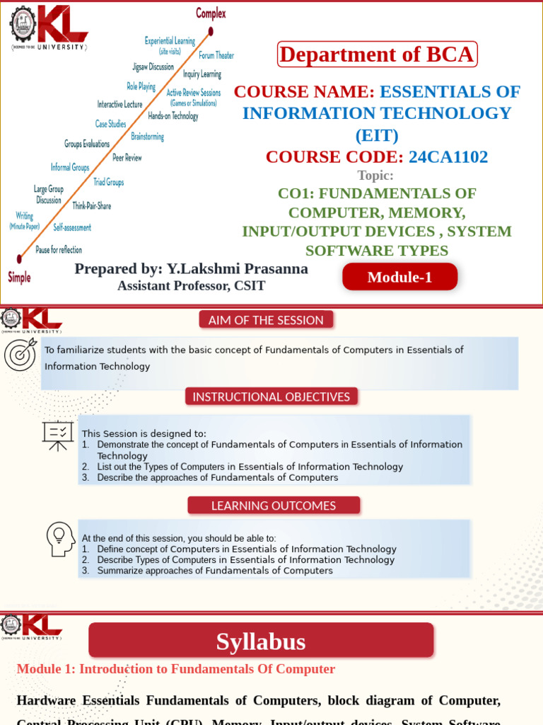 EIT - CO1 - Introduction To Fundamentals of Computer | PDF | Operating System | Central ...