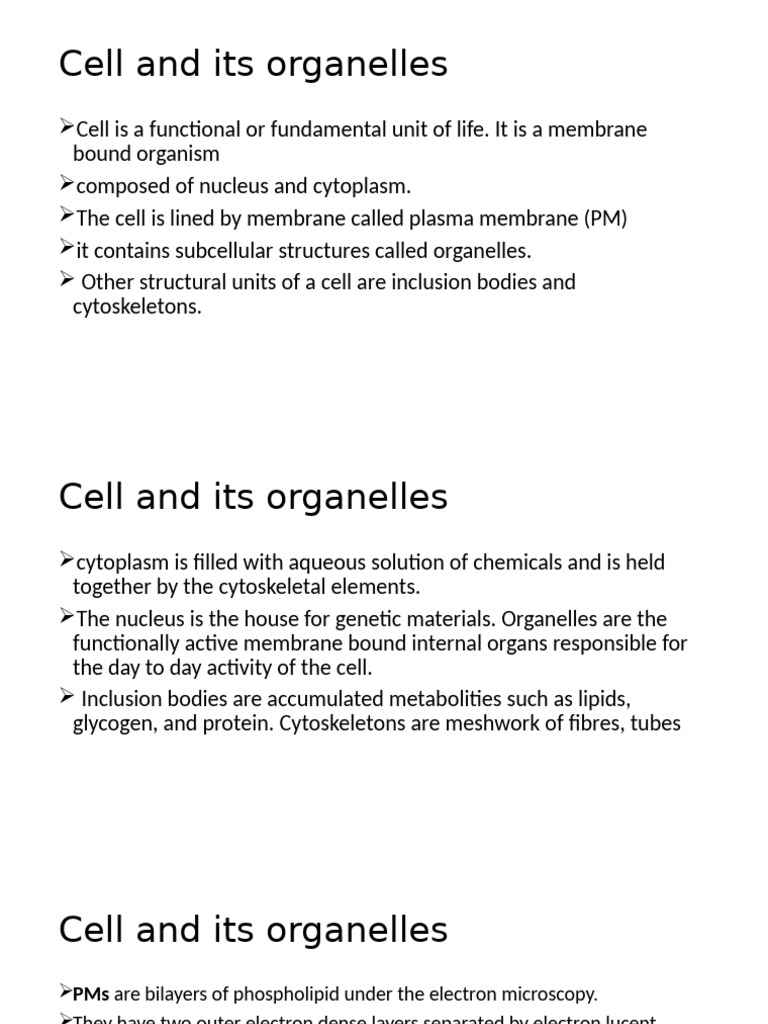 Cell and Its Organelles | PDF | Cell Membrane | Cell (Biology)