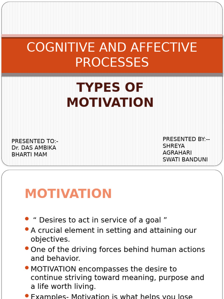 Cognitive and Affective Processes PPT Swati | PDF | Motivational ...