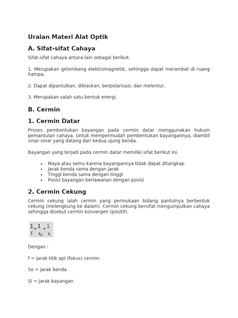 Panduan Alat Optik dan Sifat Cahaya | PDF