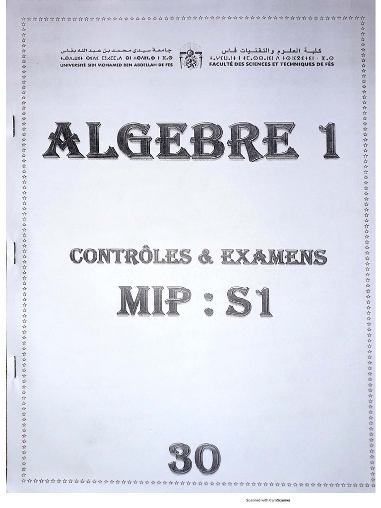 Cahier D Exam Algebre | PDF