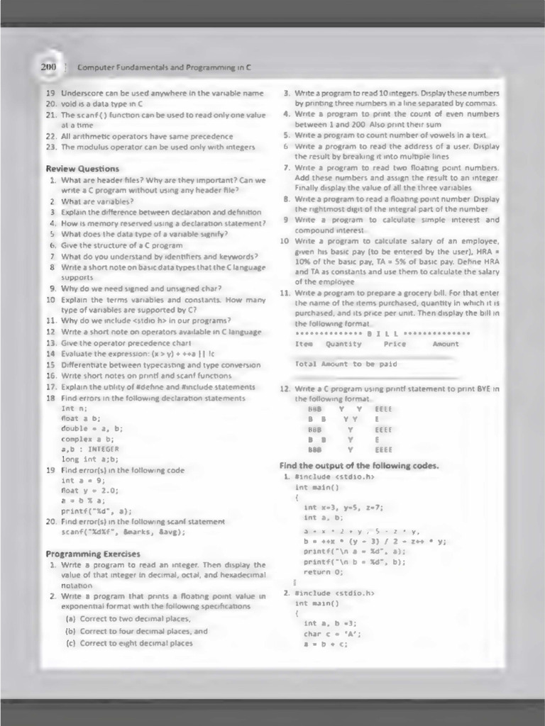 output of the code questions from reema therja | PDF